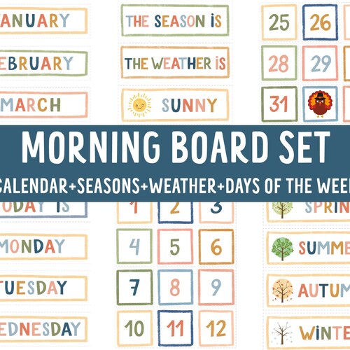 Preschool Circle Time Board Classroom Perpetual Calendar - Etsy