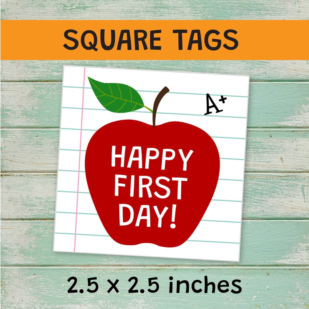 Happy 1st Day of School Tag, Printable Cookie Tags, Back to School Tags ...