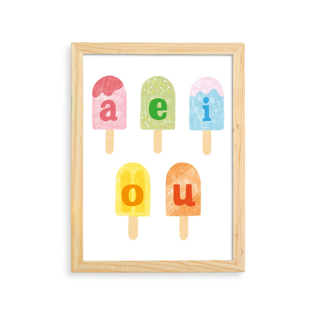 Vowel Poster, Educational Poster for Preschool, Learning Decor, Toddler ...