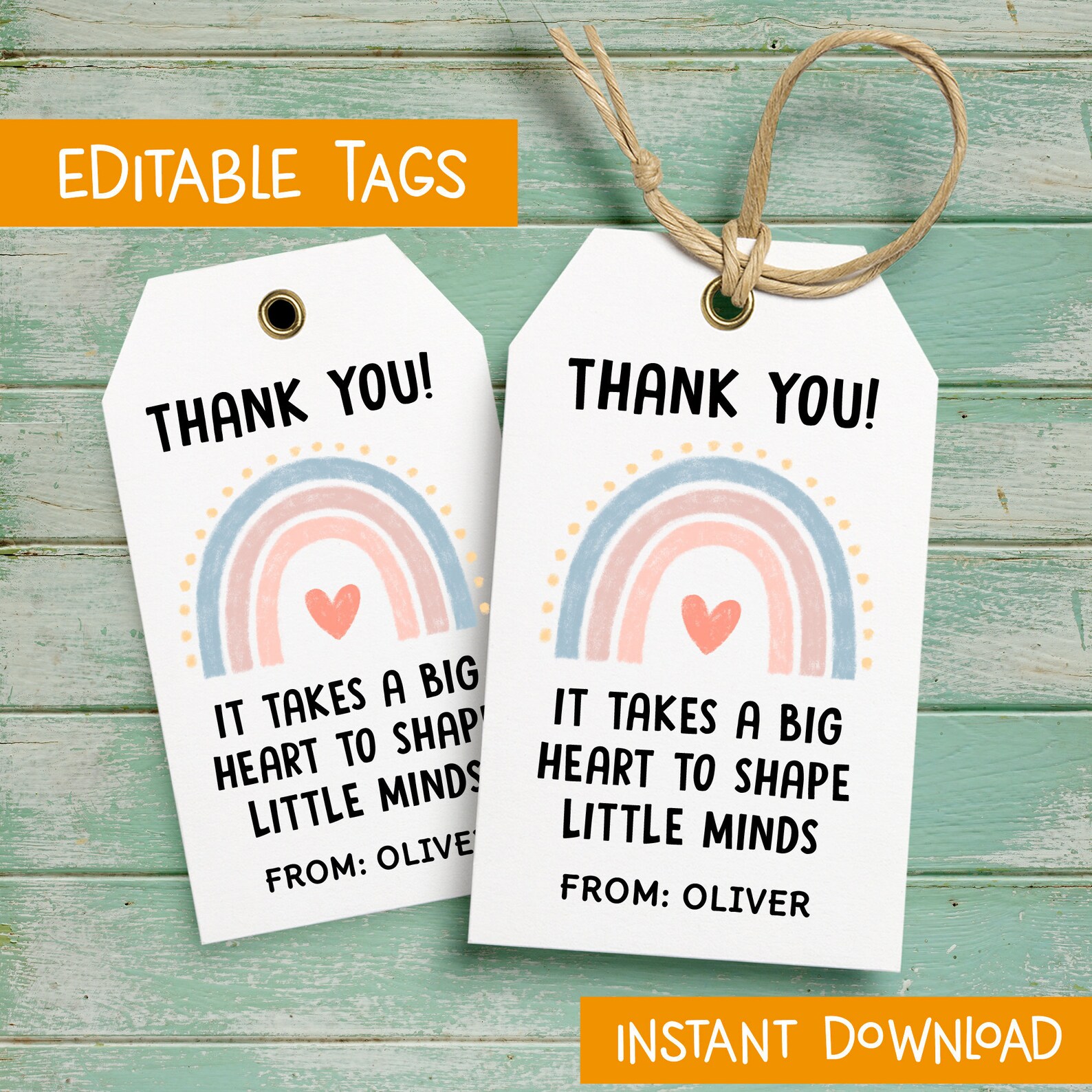 Teacher Appreciation Gift Tag Editable Teacher Gift Tag - Etsy