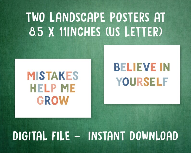 Bulletin Board Poster, Growth Mindset Classroom Printable, Motivational ...