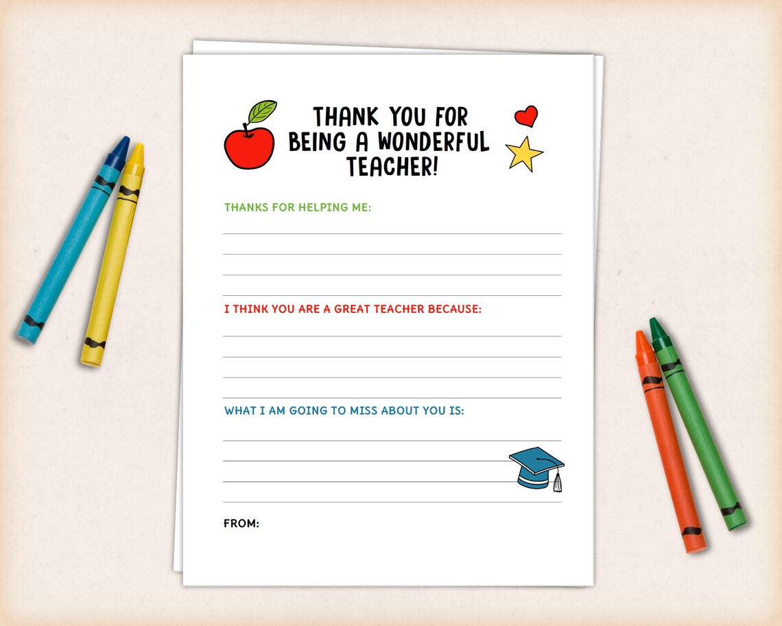 Teacher Appreciation Notes, Teacher Printable Gifts, Teacher Thank You ...
