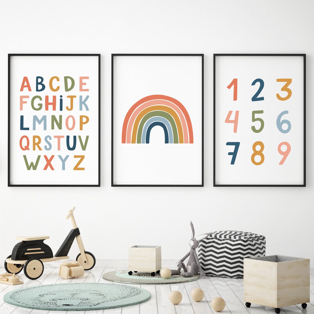 Abc Poster Set of 3 Educational Wall Art Homeschool Decor - Etsy UK