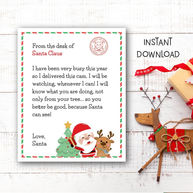 Santa Cam Letter Instant Download Christmas Printables Kids - Etsy