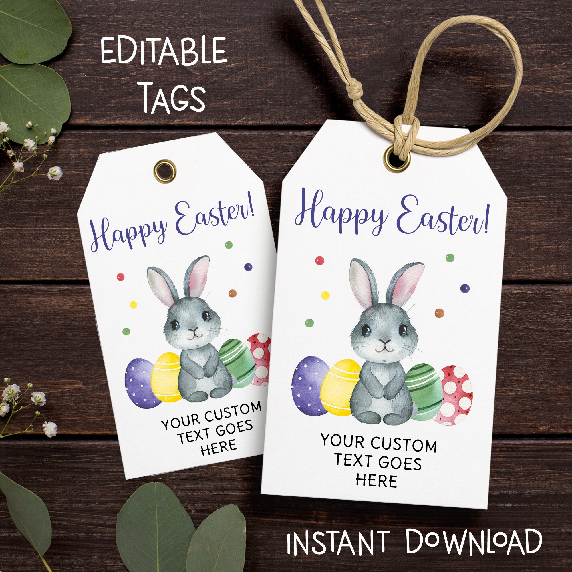 Editable Easter Gift Tags, Printable Easter Tags for Kids, Blank Easter ...