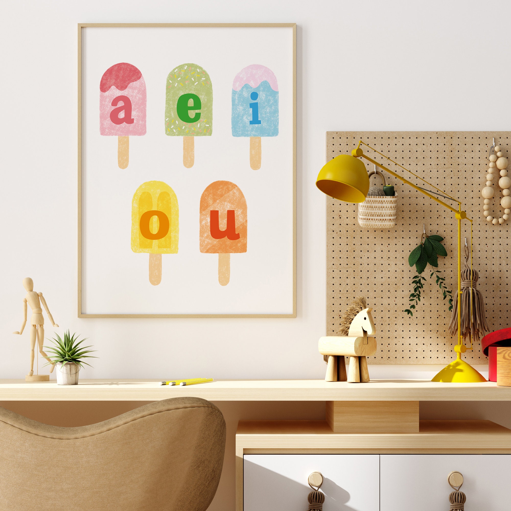 Vowel Poster, Educational Poster for Preschool, Learning Decor, Toddler ...