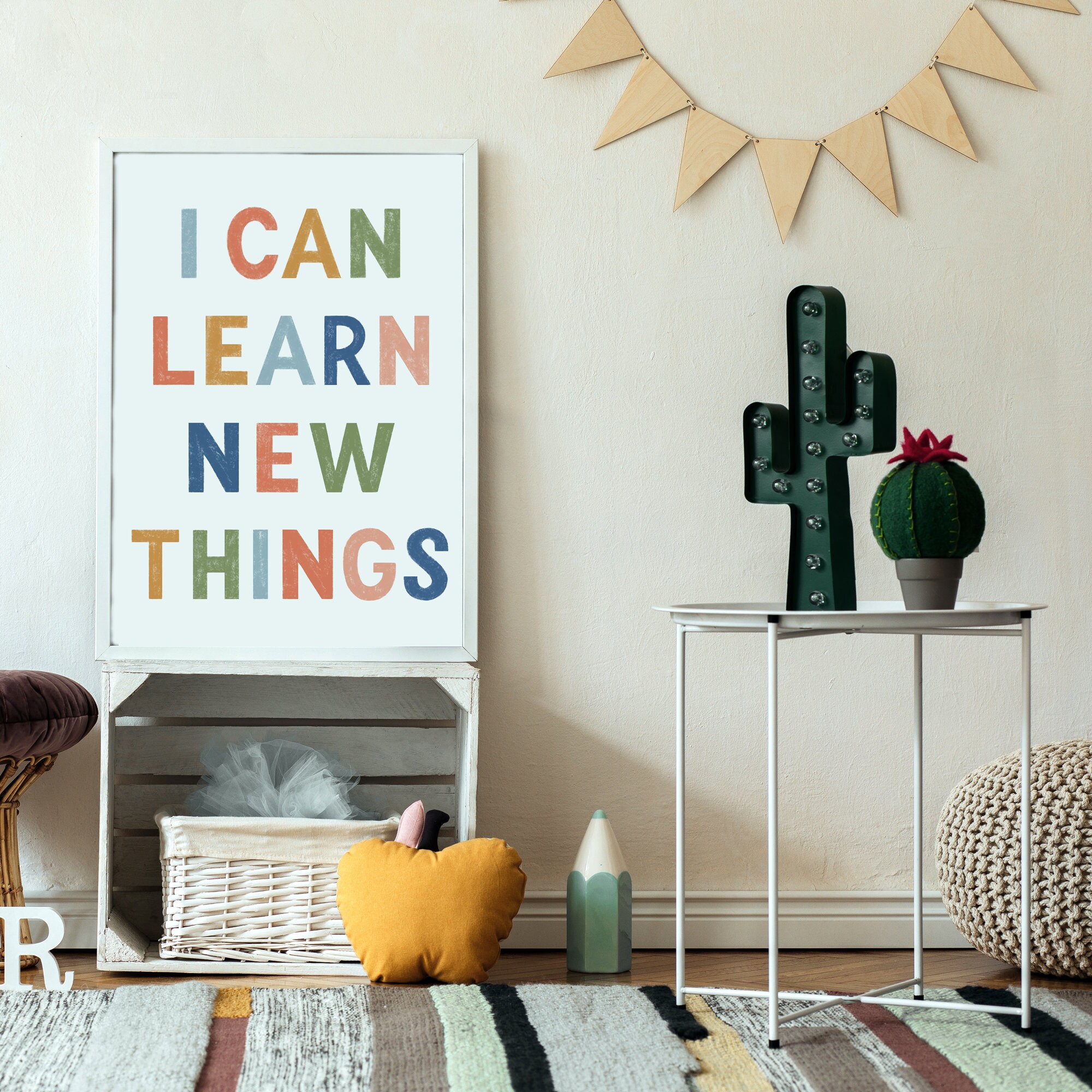 Growth Mindset Poster, Kids Positive Affirmation Print, Classroom ...