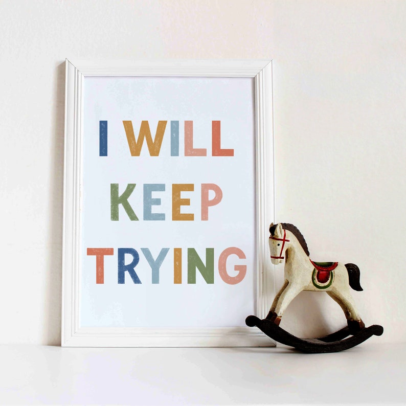 Growth Mindset Classroom Printable, Motivational Wall Decor, I Can Do ...