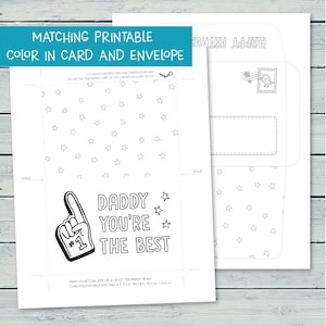 You Are the Best, Fathers Day Coloring Card for Kids, Fathers Day ...