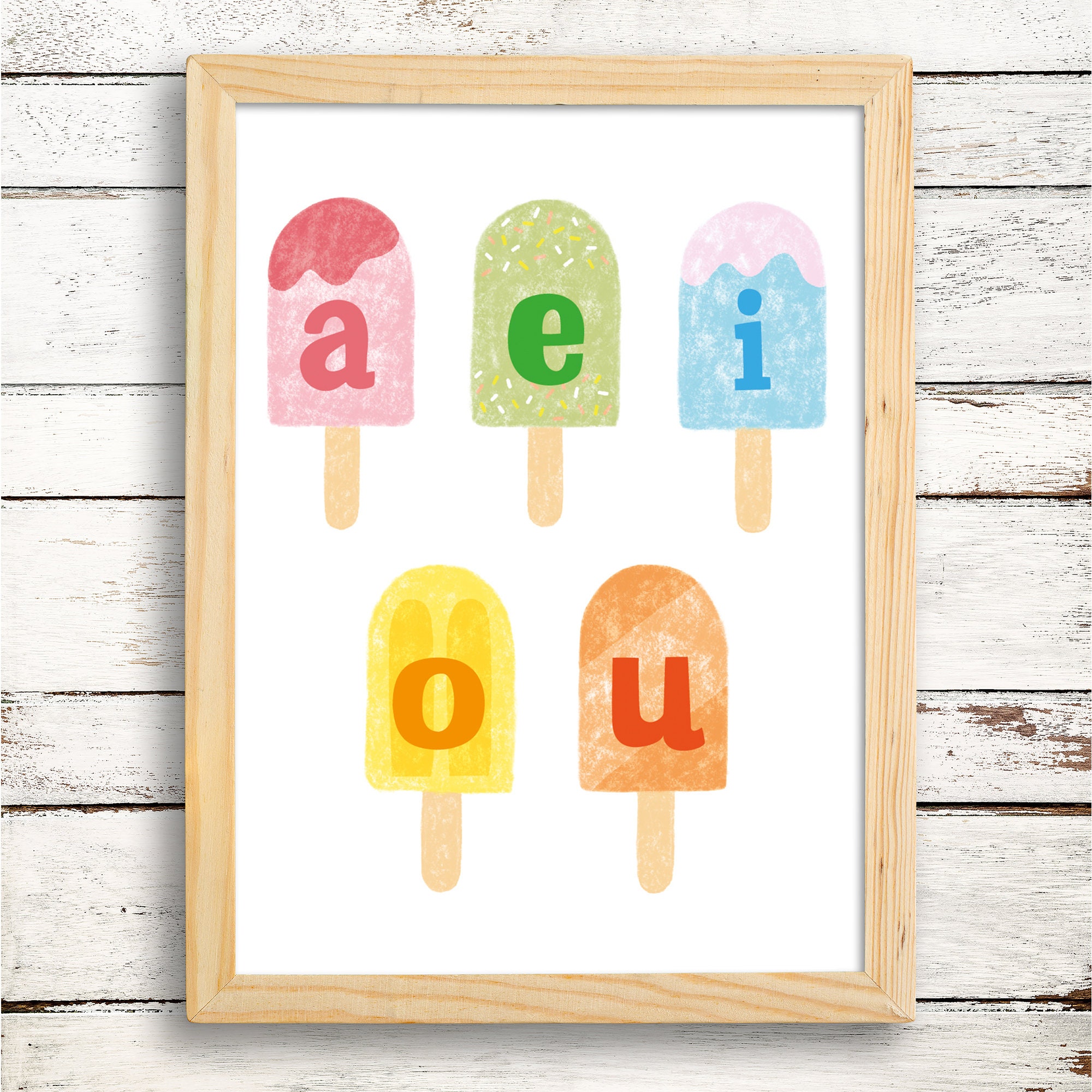 Vowel Poster, Educational Poster for Preschool, Learning Decor, Toddler ...