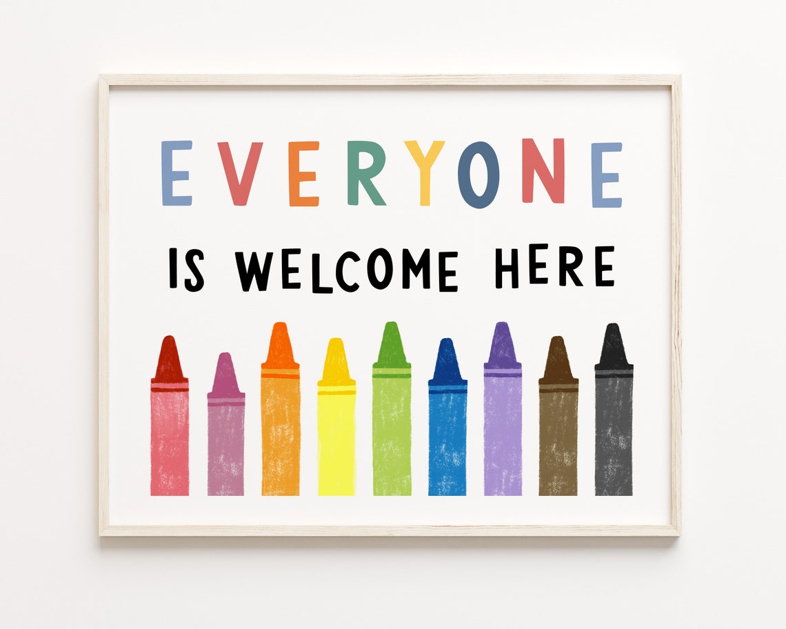 Tout le monde est le bienvenu ici impression, Affiche de diversité ...