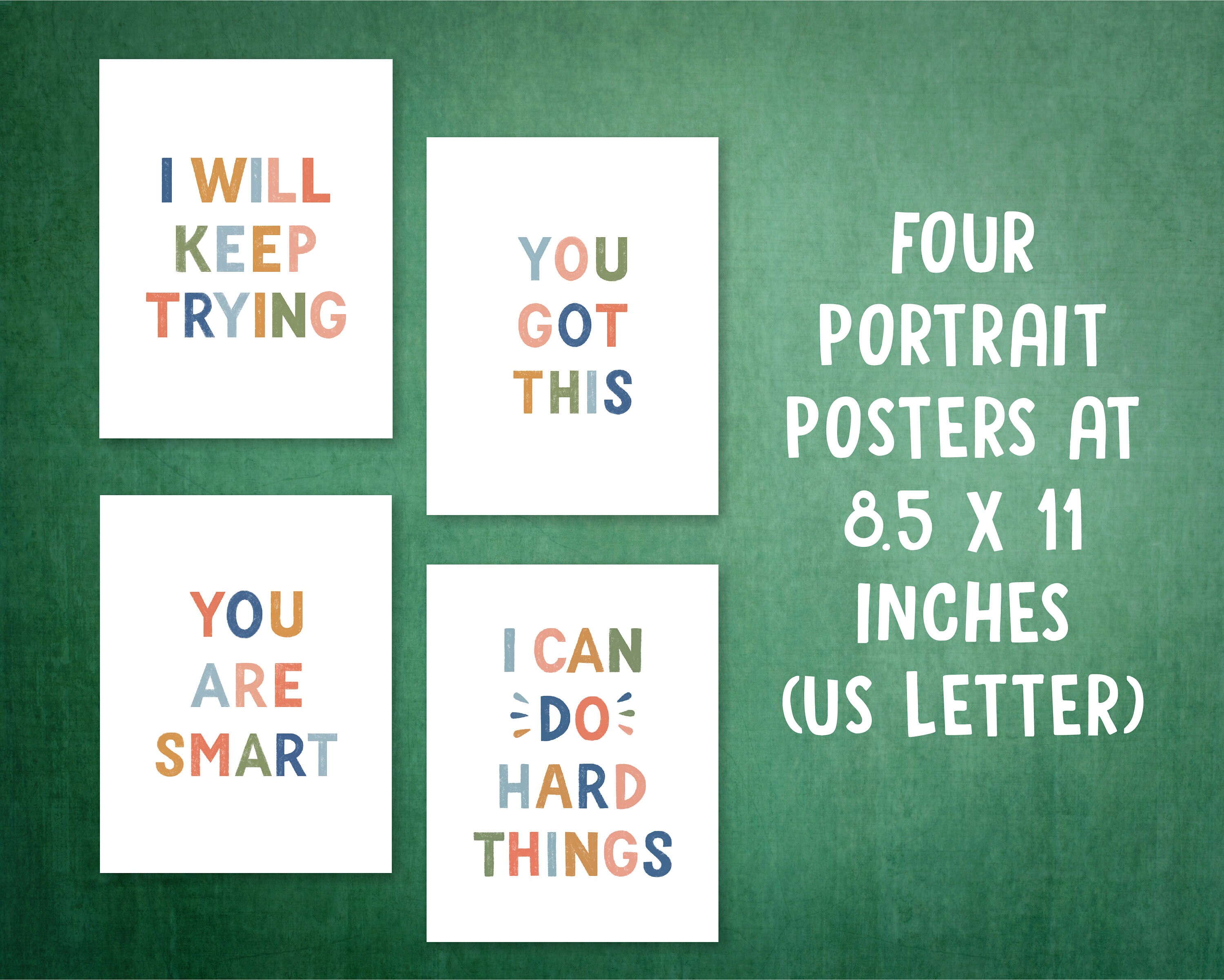 Bulletin Board Poster, Growth Mindset Classroom Printable, Motivational ...