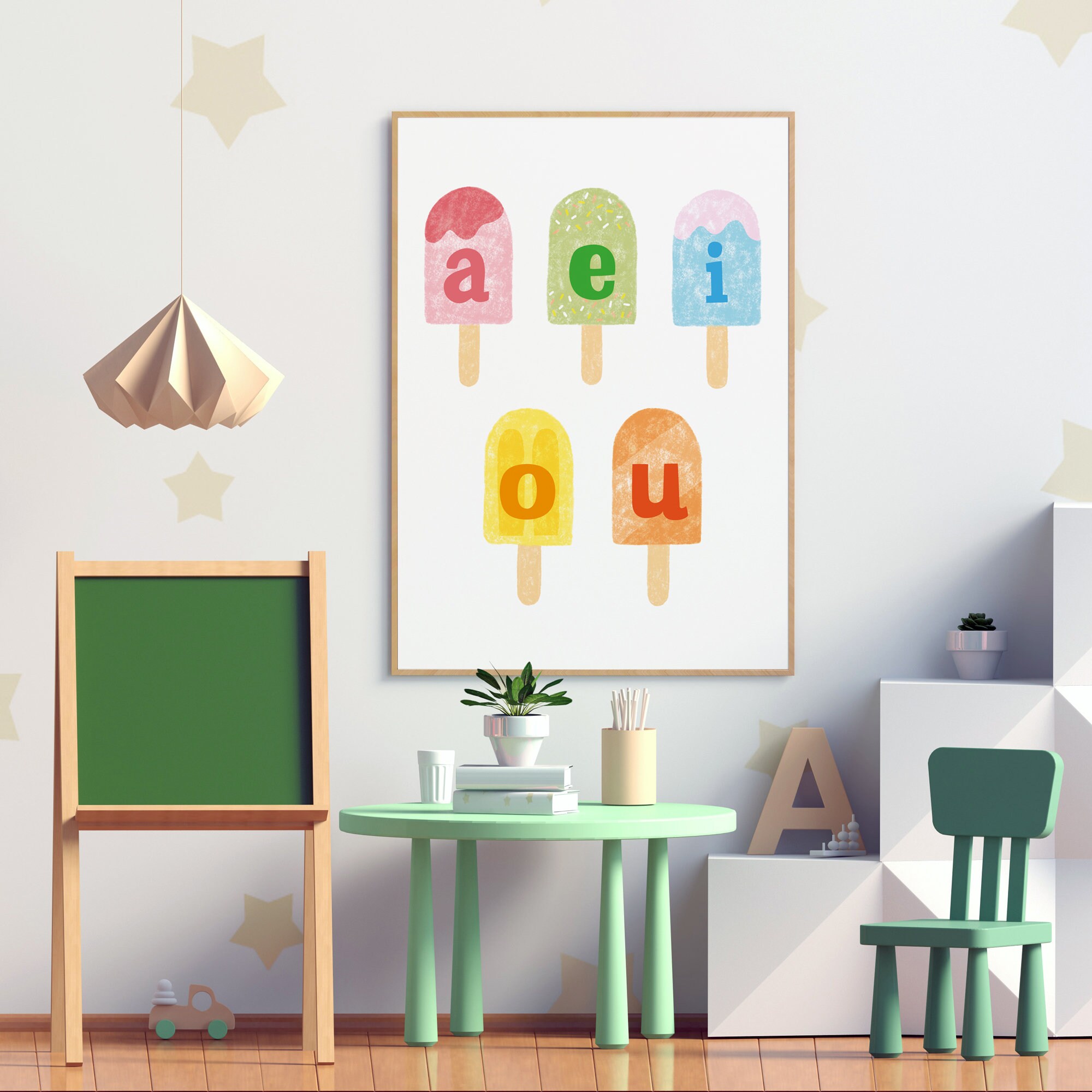 Vowel Poster, Educational Poster for Preschool, Learning Decor, Toddler ...