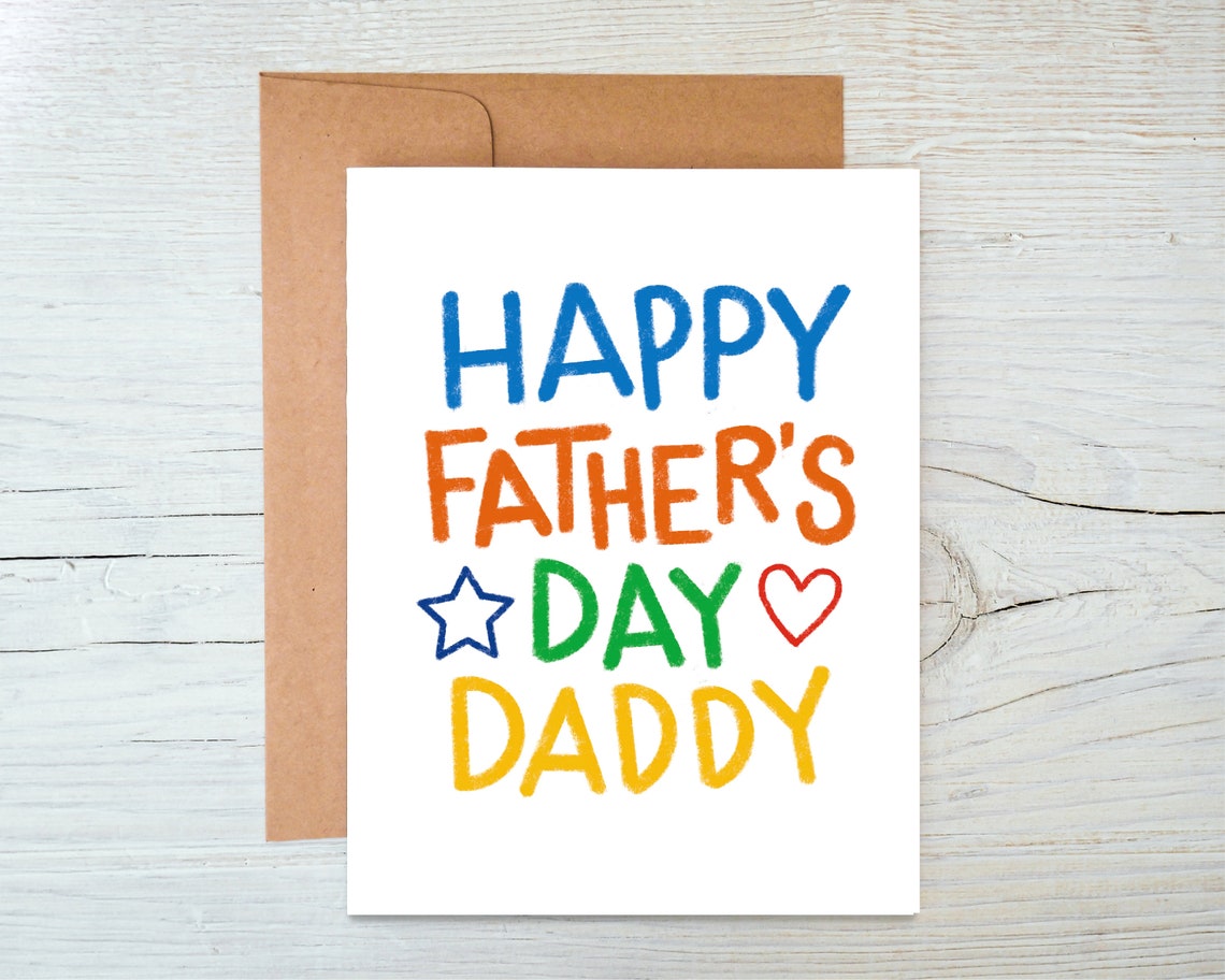 Happy Fathers Day Daddy, Fathers Day Printable Card, DIY Fathers Day ...