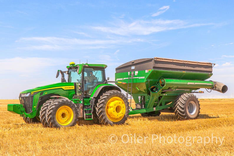 John Deere 8R 410 Tractor With Brent V1000 Grain Cart in Oklahoma ...