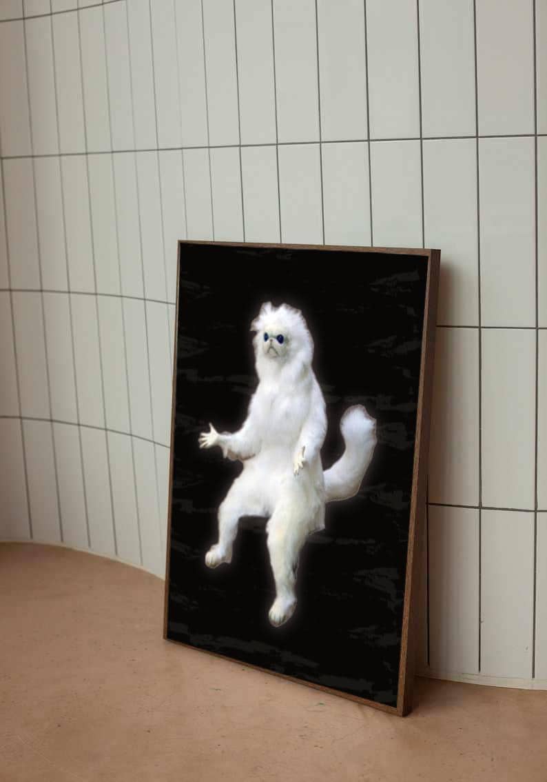 Persian Cat Meme Printable,room Guardian Meme,funny Meme Room Art Print ...