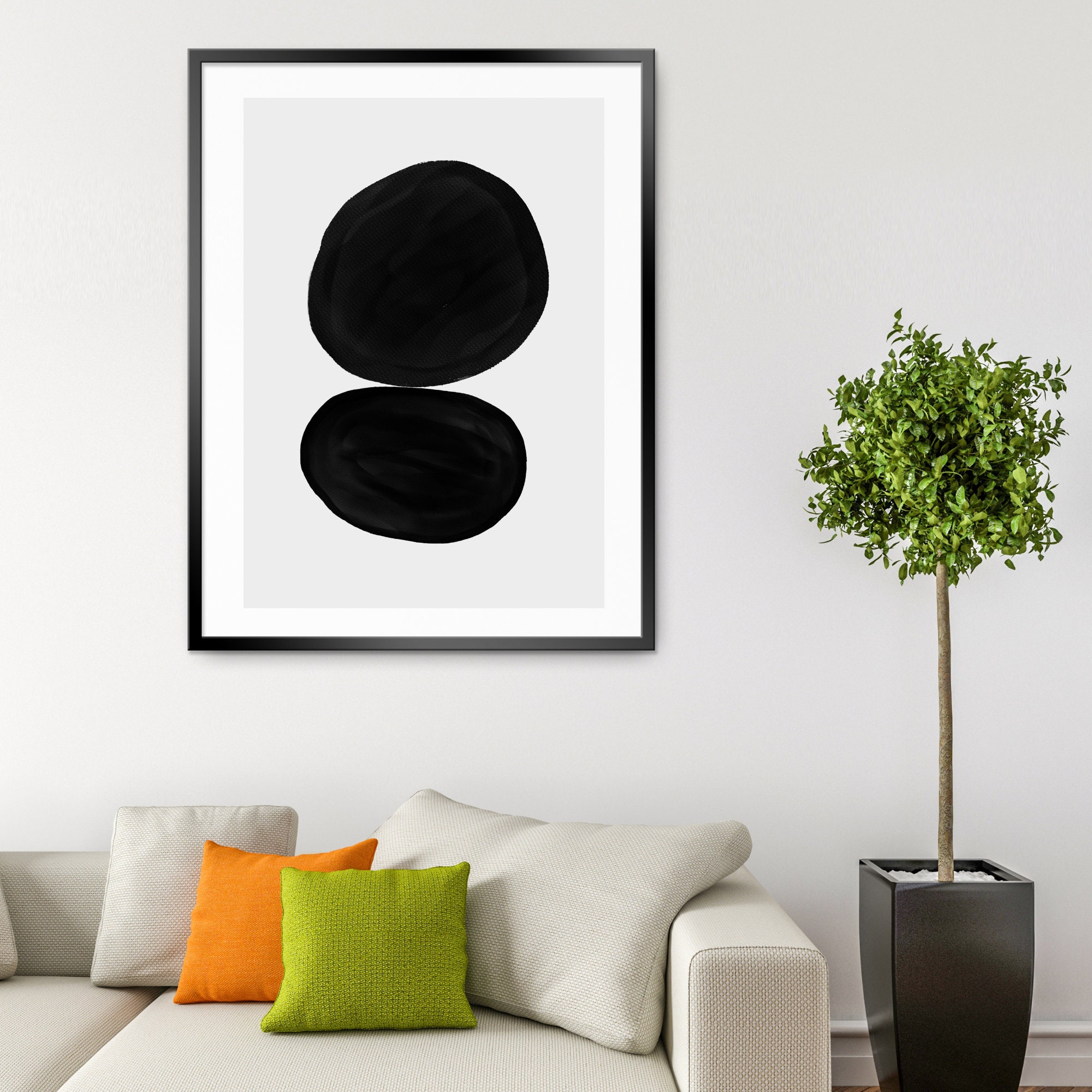 Abstract Black Blob Printable Wall Art,inspirational Motivational Wall ...