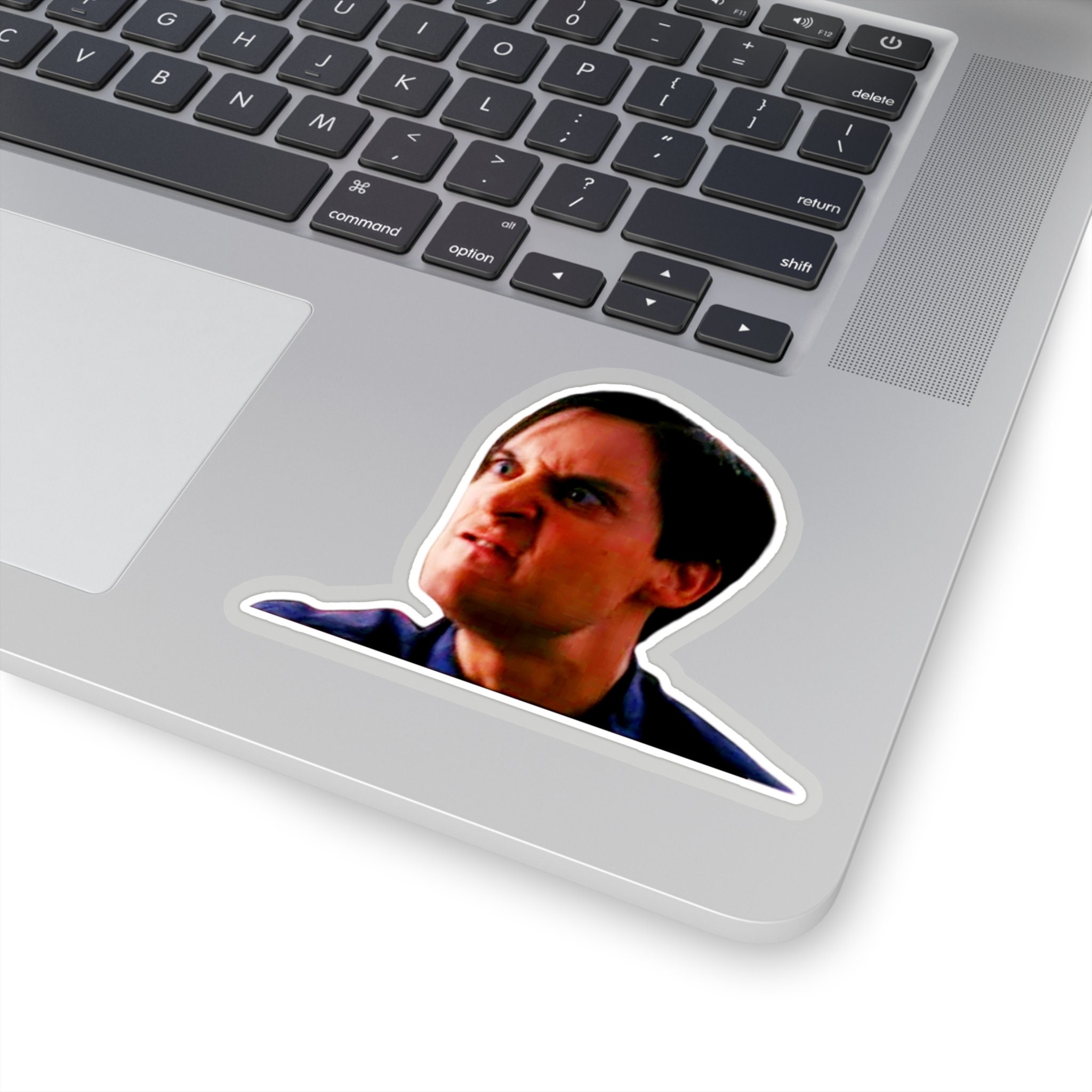 Tobey Maguire Funny Face Sticker Tobey Angry Face Sticker, Water Bottle ...