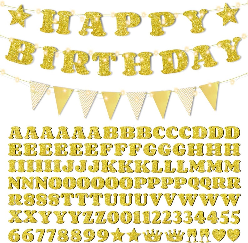 Customizable Banner Kit,diy Glitter Custom Banner Kit,132 Pcs ...