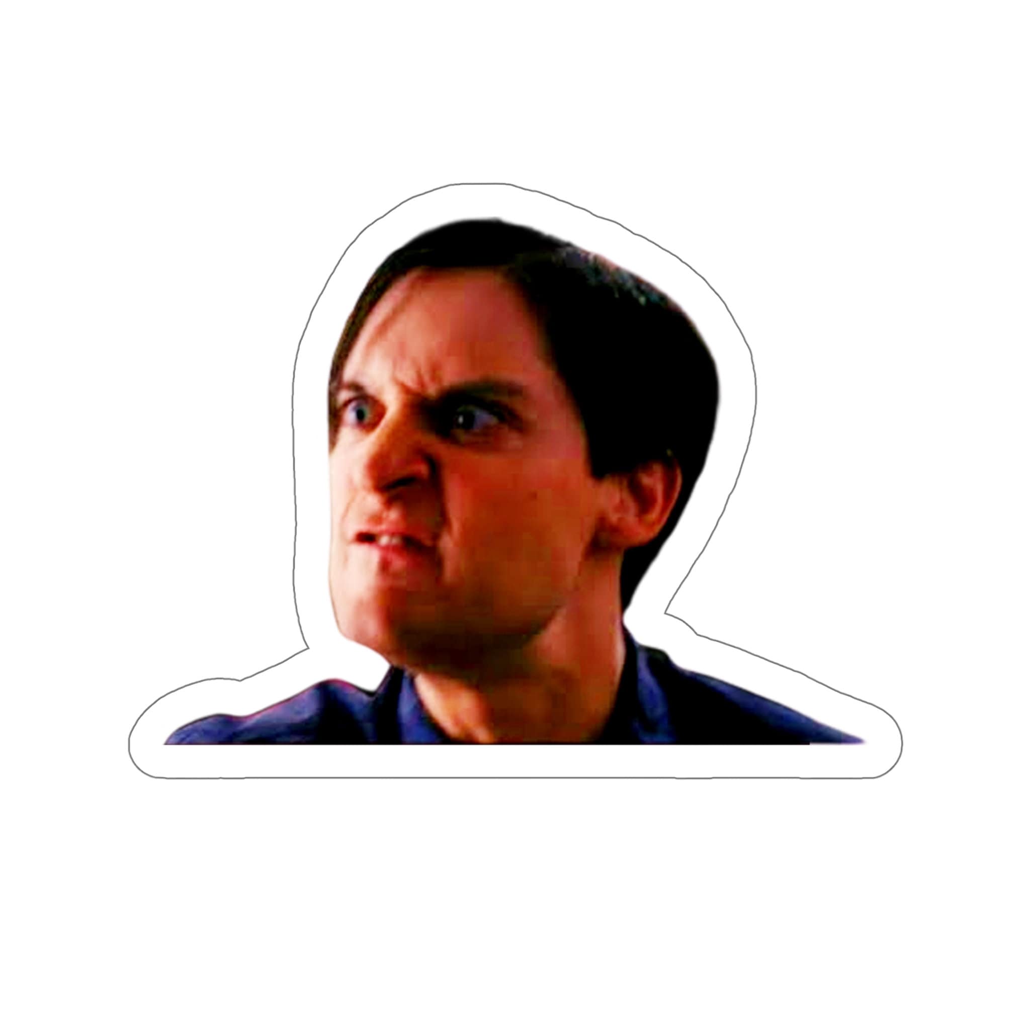 Tobey Maguire Funny Face Sticker Tobey Angry Face Sticker, Water Bottle ...