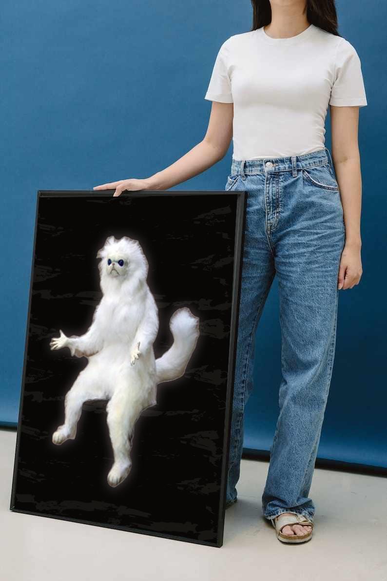Persian Cat Meme Printable,room Guardian Meme,funny Meme Room Art Print ...