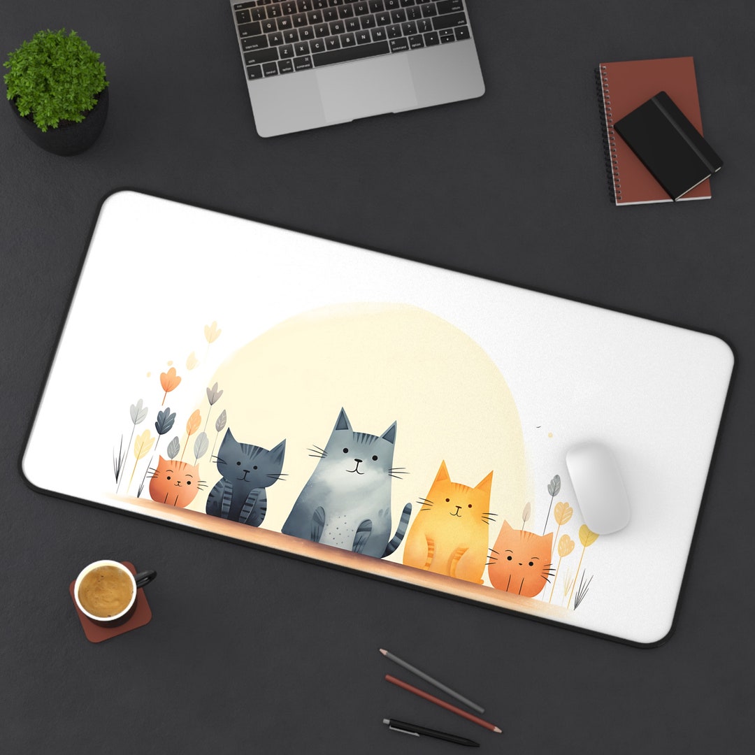 Cat Desk Mat, Aesthetic Desk Mat, Cute Desk Mat, Gaming Mousepad, XXL ...