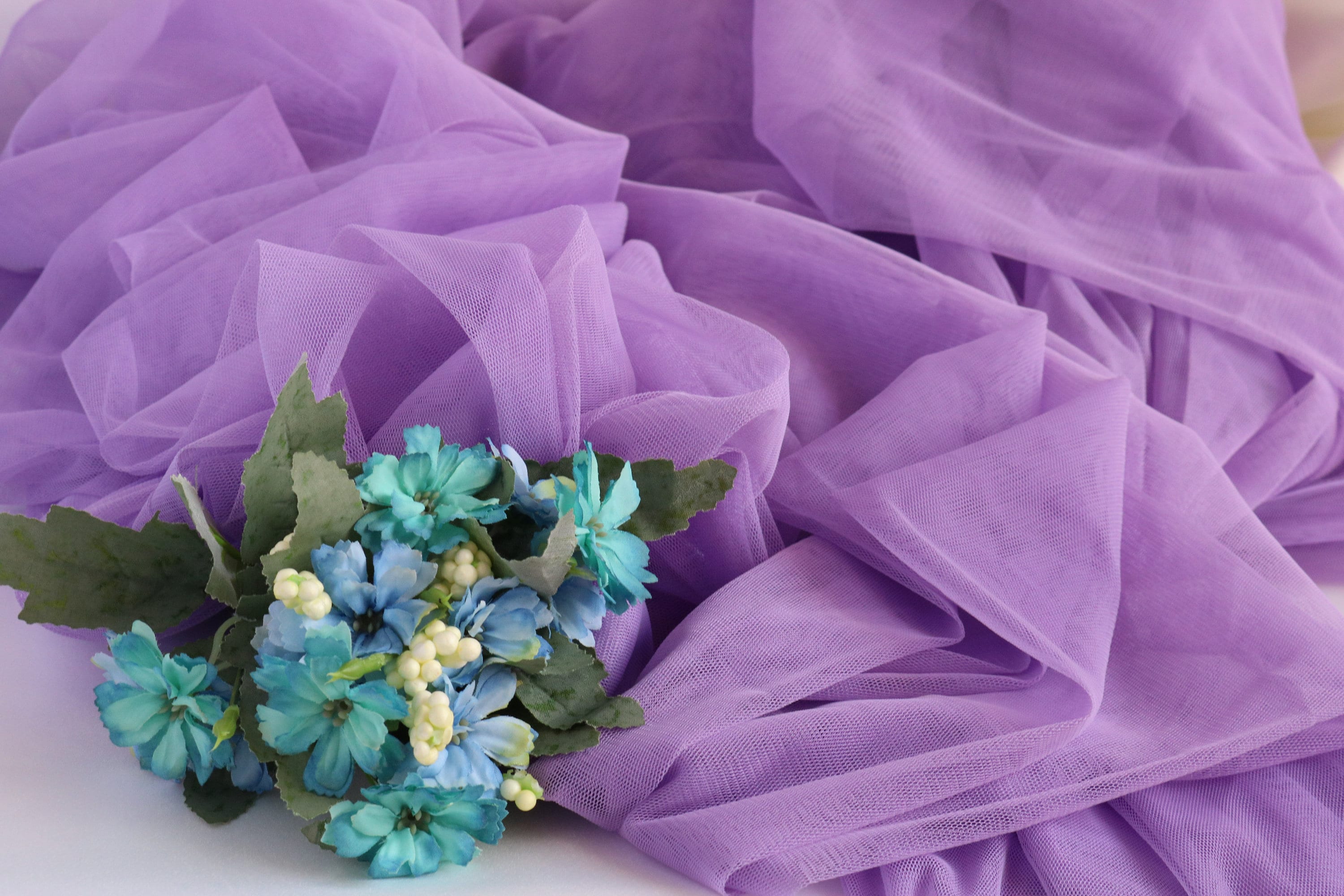 Lavender Extra Soft Italian Tulle Fabric, Mesh Fabric, Stretch Tulle, 2 ...