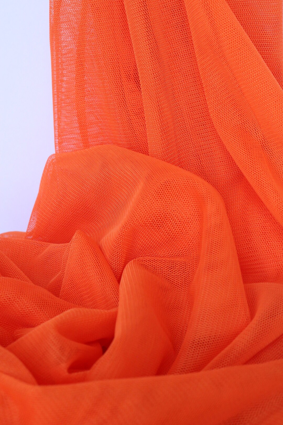 Burnt Orange Extra Soft Italian Tulle Fabric, Mesh Fabric, Stretch ...
