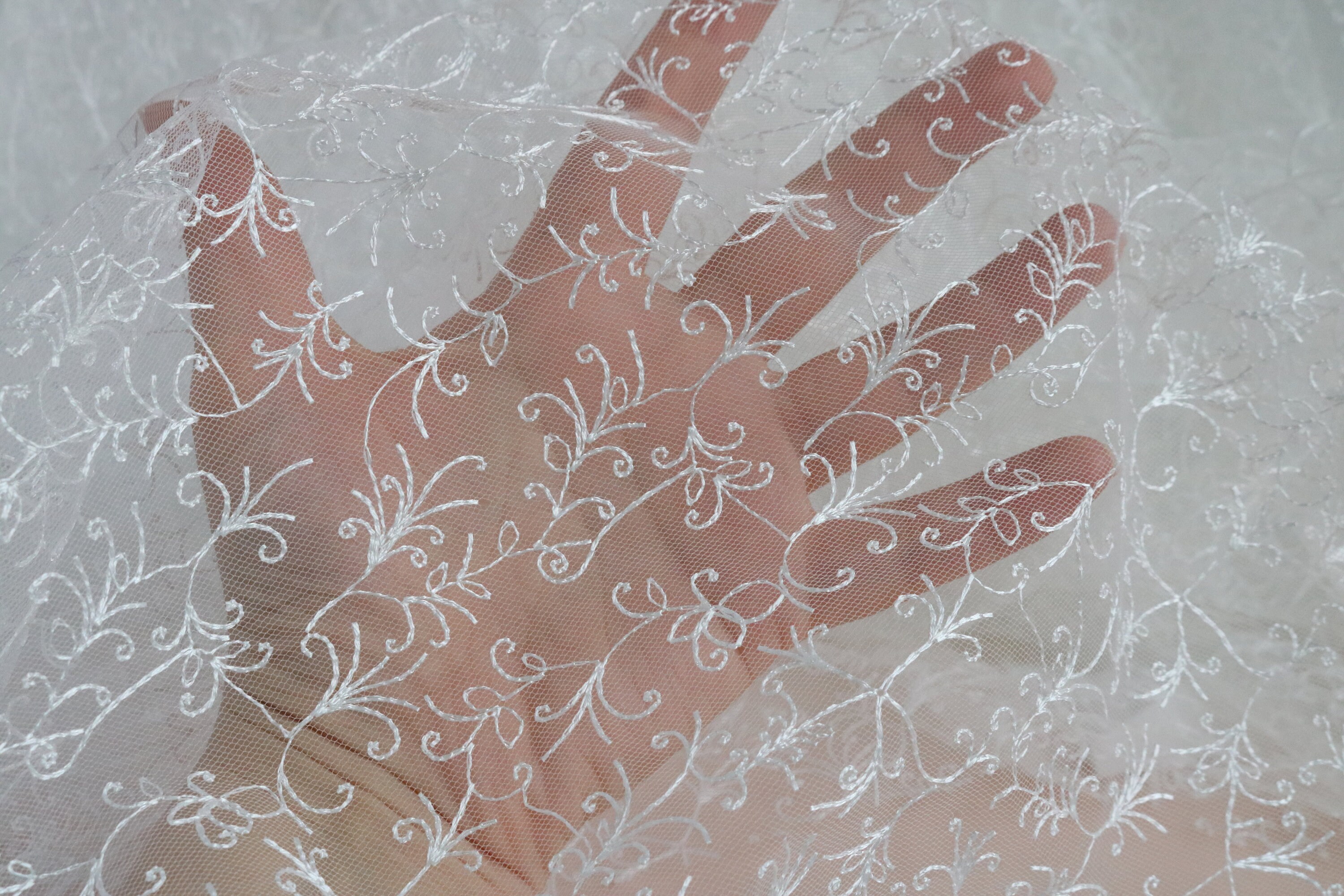 Light Ivory Lace Bridal Lace Fabric Floral Lace Sheer Lace | Etsy