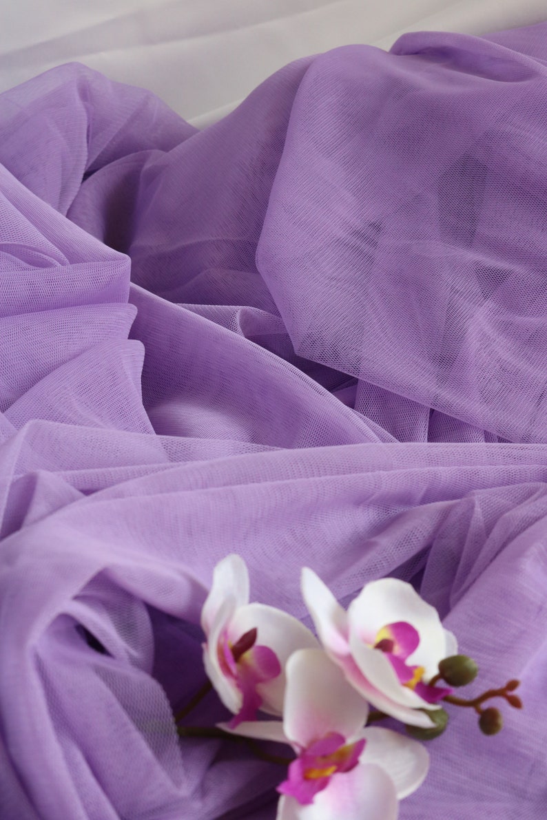 Lavender Extra Soft Italian Tulle Fabric, Mesh Fabric, Stretch Tulle, 2 ...
