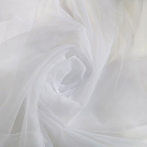 White Soft Tulle Fabric, 118" / 3m Wide, Mesh Fabric, White Extra Soft ...