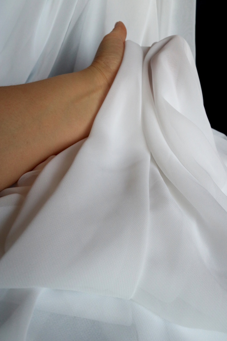 Hi-multi Chiffon Fabric, White Chiffon Fabric, Ivory Chiffon, Sheer ...