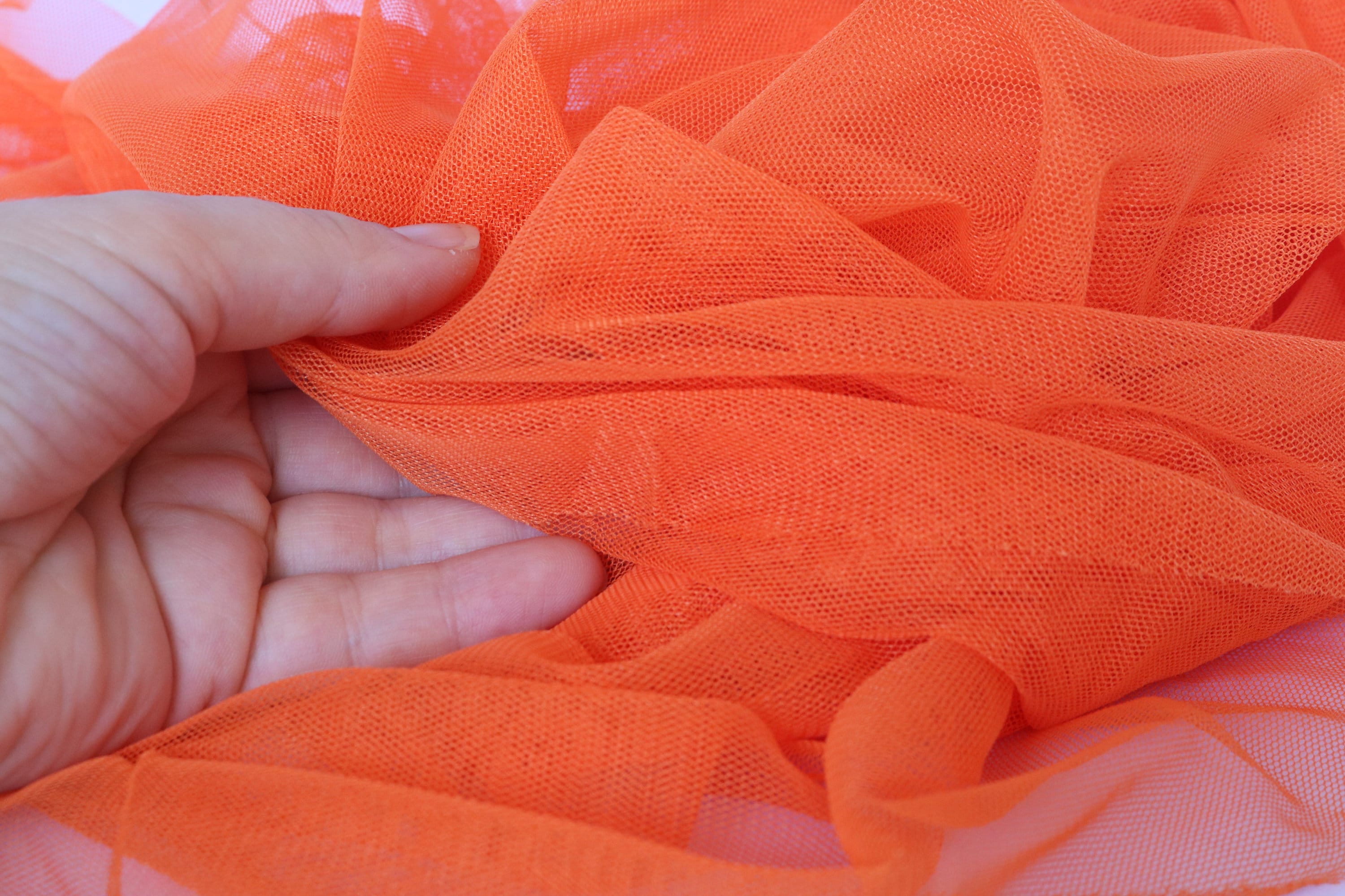 Burnt Orange Extra Soft Italian Tulle Fabric, Mesh Fabric, Stretch ...