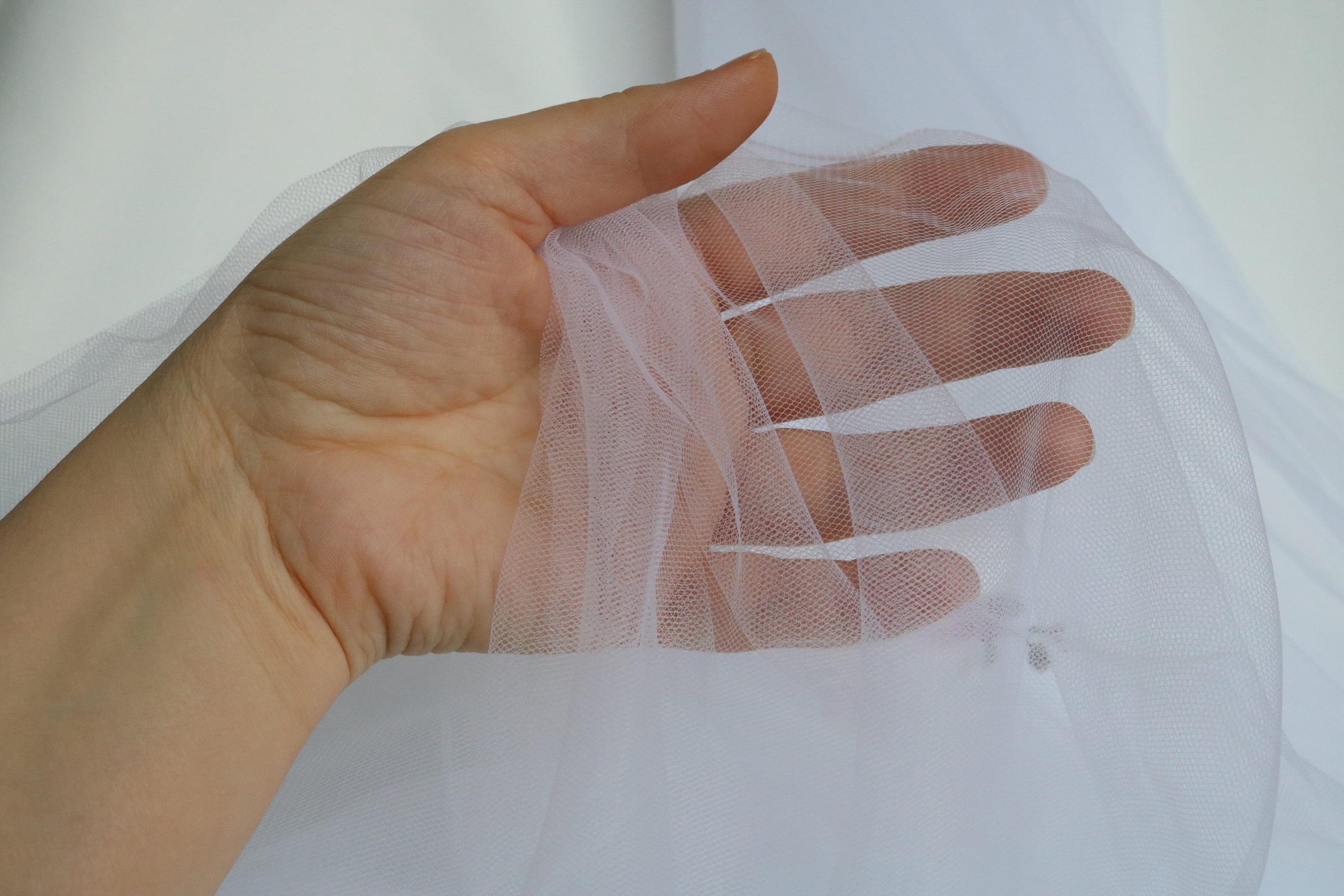White Soft Tulle Fabric, 118" / 3m Wide, Mesh Fabric, White Extra Soft ...