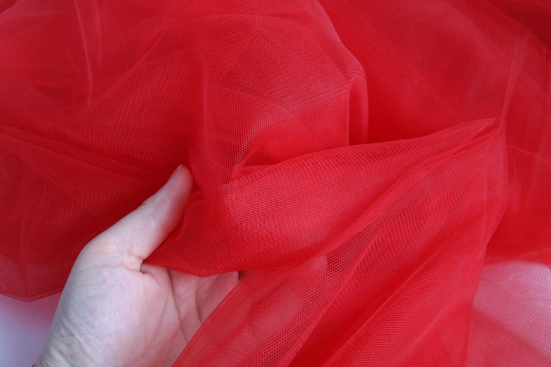Red Soft Tulle Fabric, 118" / 3m Wide, Mesh Fabric, Extra Soft Tulle ...