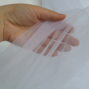 White Soft Tulle Fabric, 118" / 3m Wide, Mesh Fabric, White Extra Soft ...