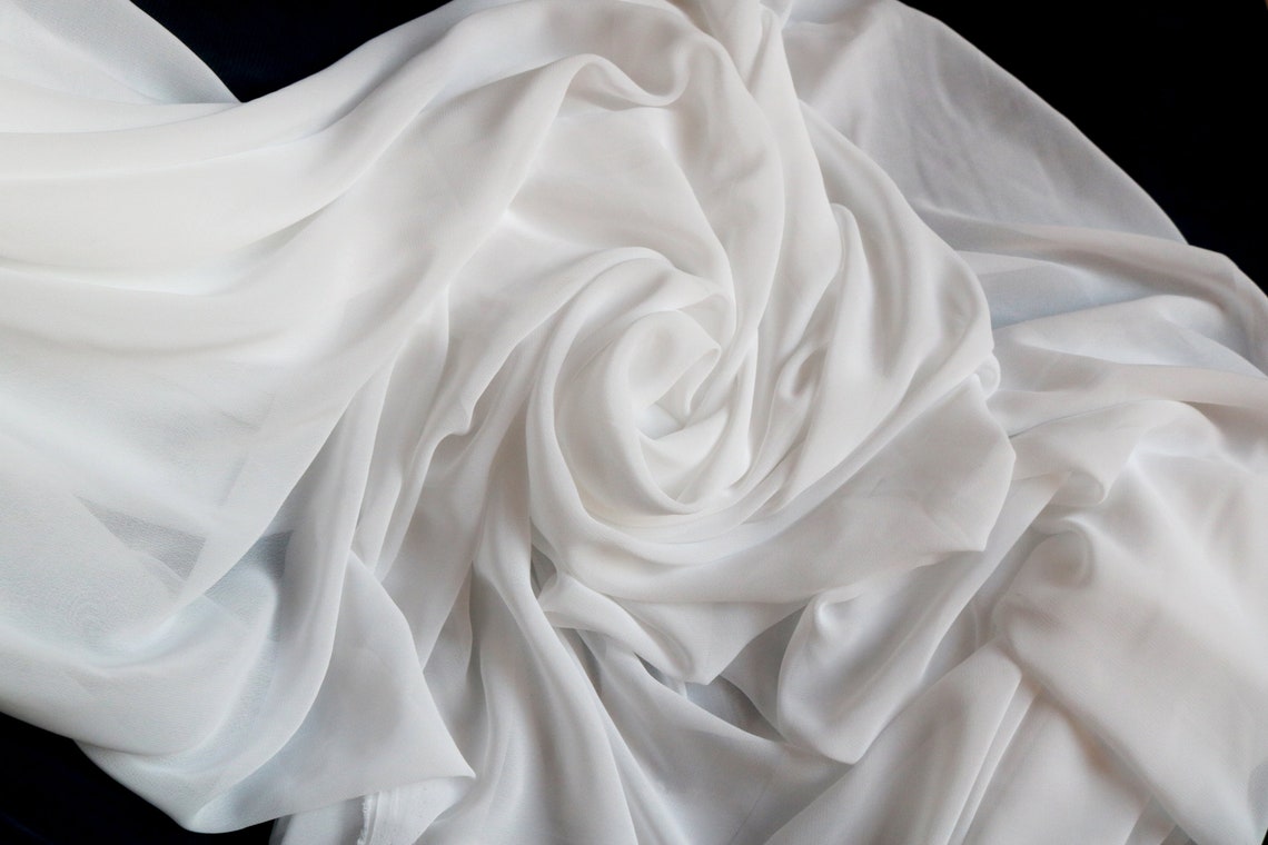 Hi-multi Chiffon Fabric, White Chiffon Fabric, Ivory Chiffon, Sheer ...