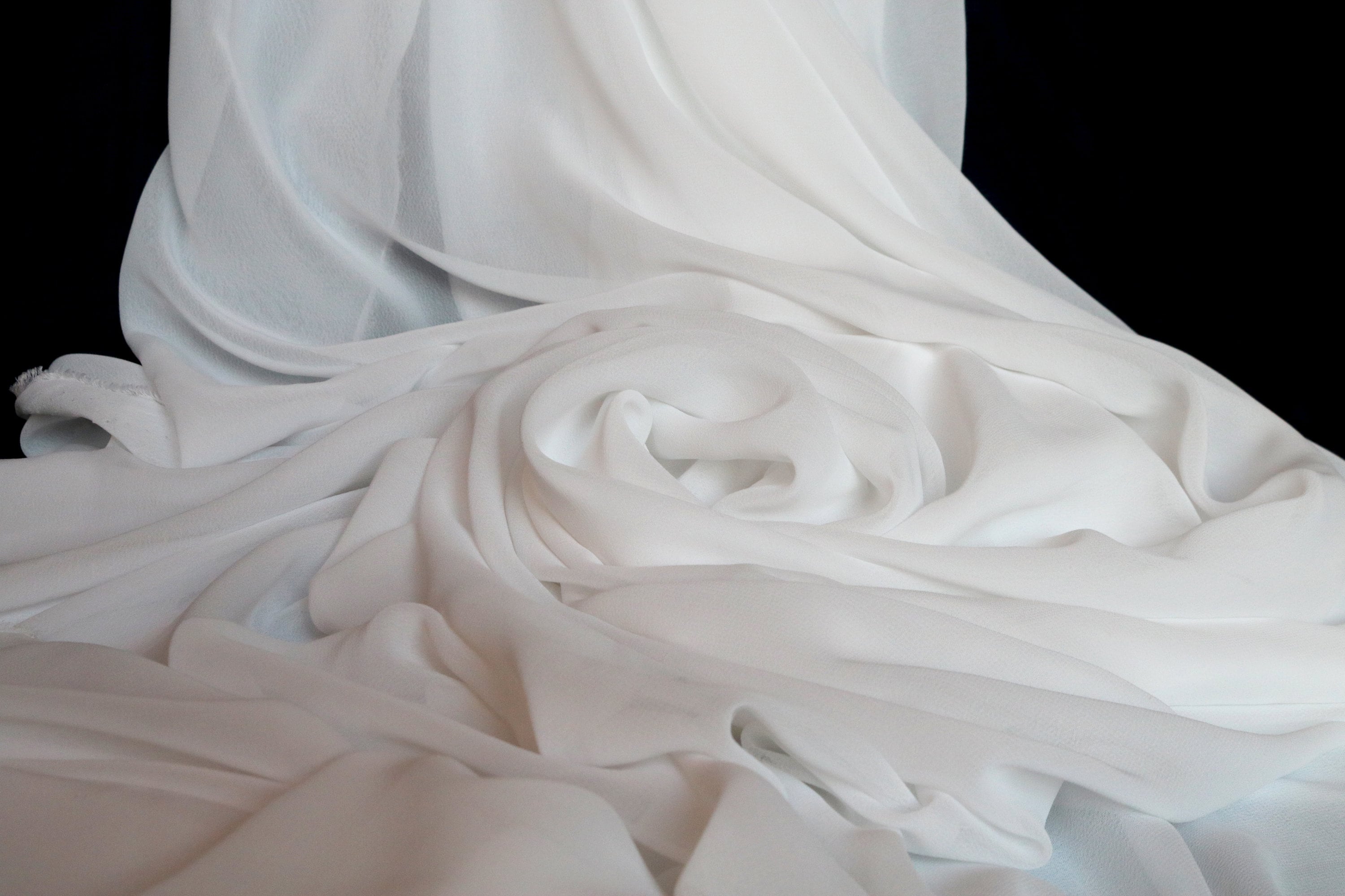 Hi-multi Chiffon Fabric, White Chiffon Fabric, Ivory Chiffon, Sheer ...