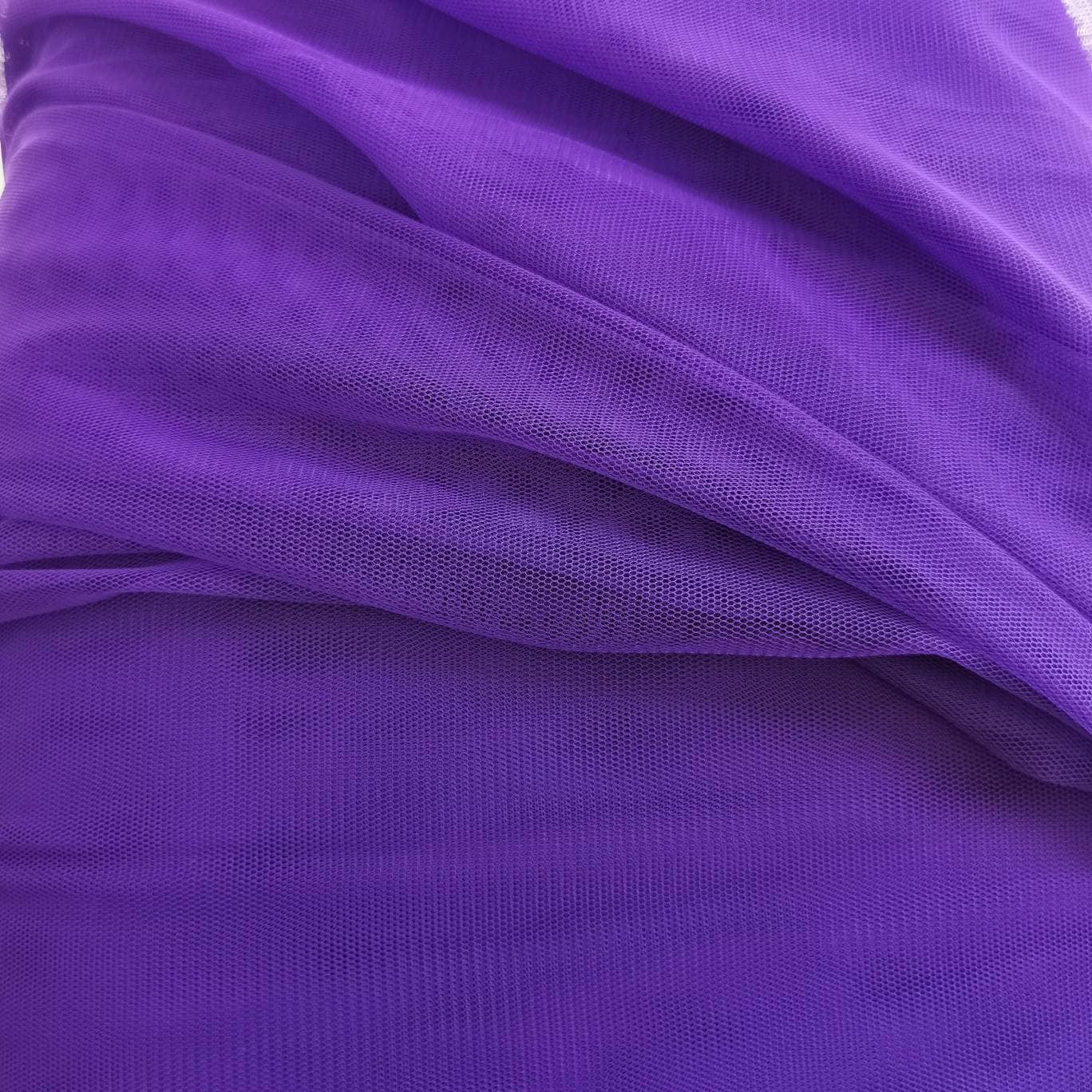Purple Violet Extra Soft Italian Tulle Fabric, Mesh Fabric, Stretch ...