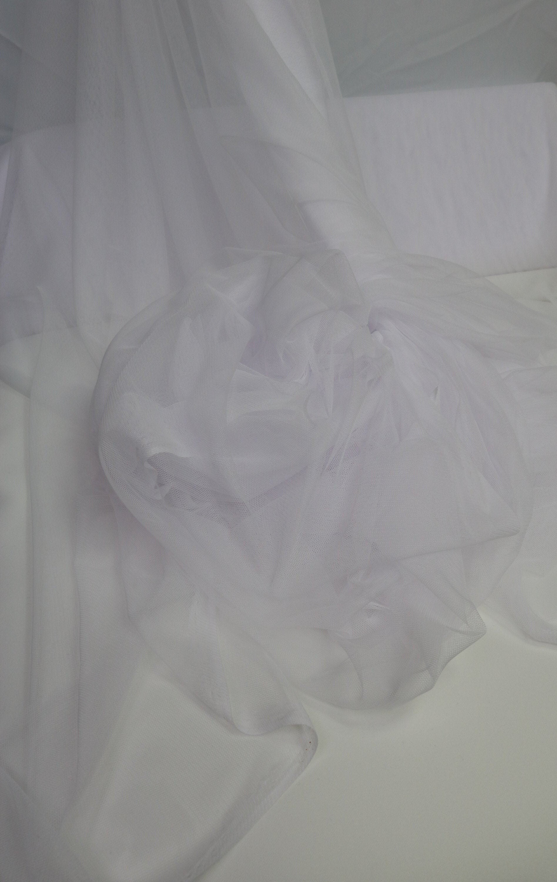 White Extra Soft Italian Tulle, Mesh Fabric, Stretch Tulle, 2 Way ...