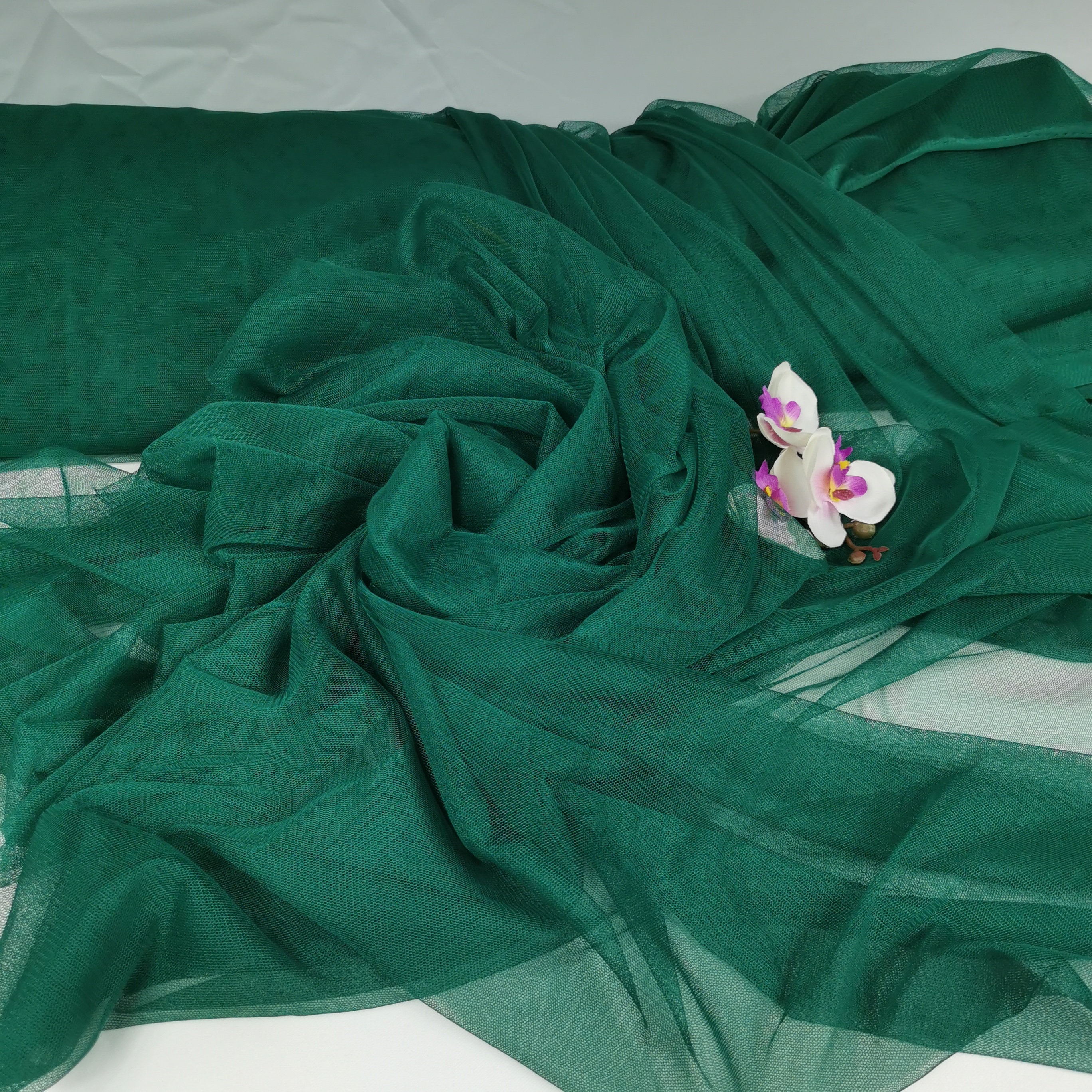 Extra Soft Italian Tulle Fabric, Mesh Fabric, Stretch Tulle Emerald ...