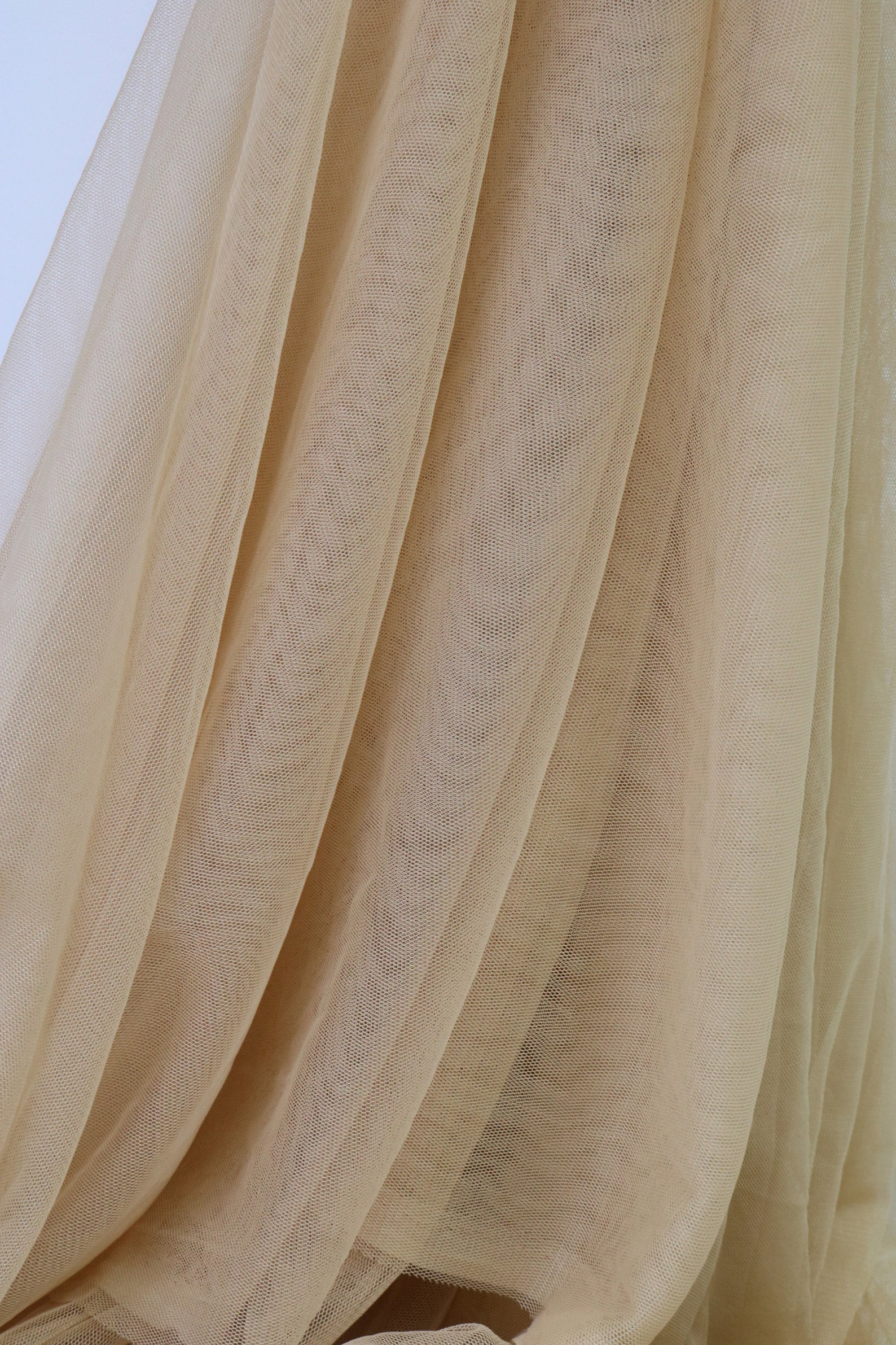 Beige Extra Soft Italian Tulle, Mesh Fabric, Stretch Tulle, 2 Way ...