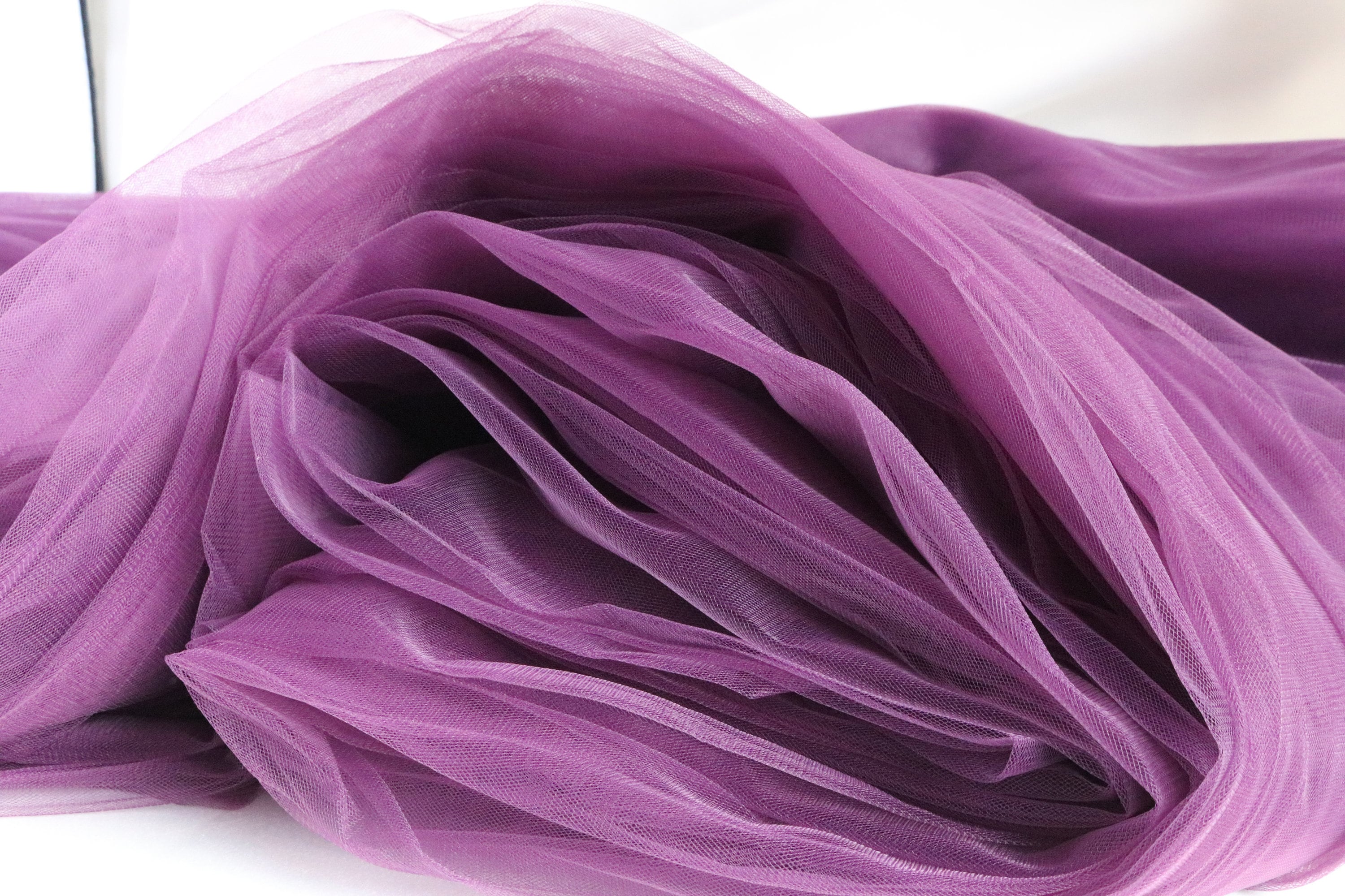 Dark Purple Soft Tulle Fabric 118 / 3m Wide Mesh | Etsy