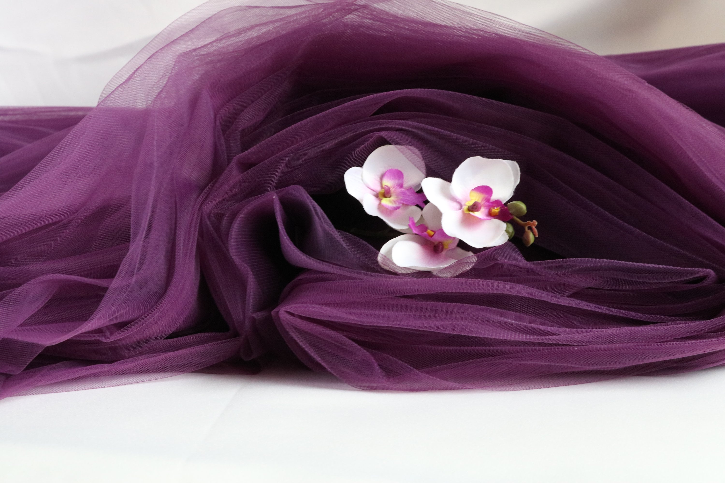 Dark Purple Soft Tulle Fabric 118 / 3m Wide Mesh | Etsy
