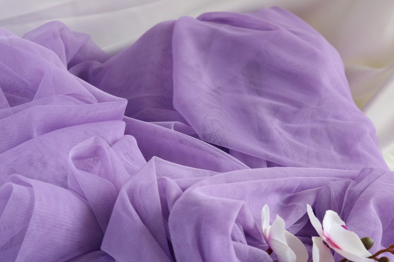 Lavender Extra Soft Italian Tulle Fabric, Mesh Fabric, Stretch Tulle, 2 ...
