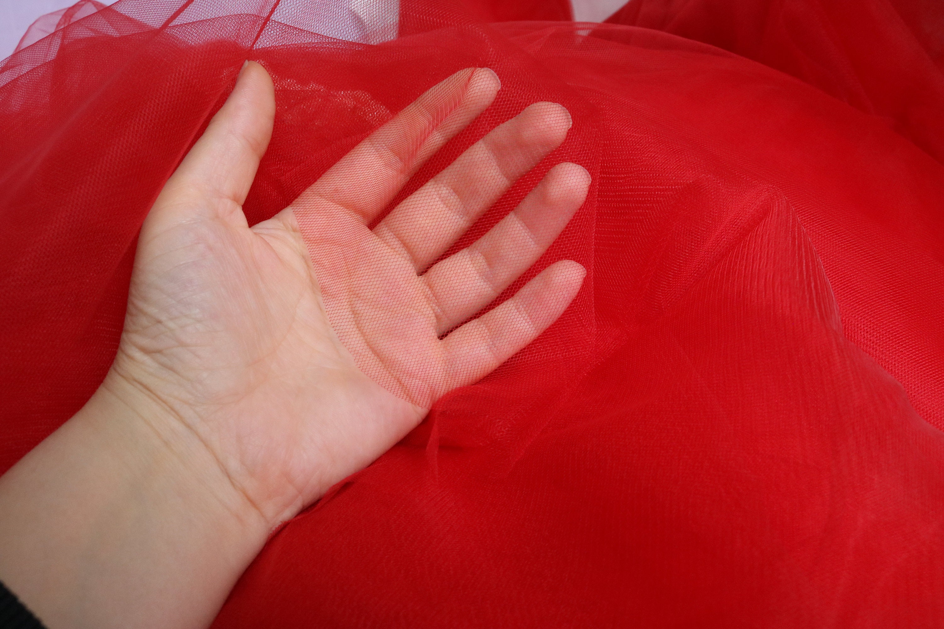 Red Soft Tulle Fabric 118 / 3m Wide Mesh Fabric Extra - Etsy UK