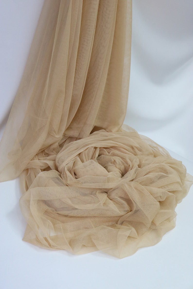 Beige Extra Soft Italian Tulle Mesh Fabric Stretch Tulle 2 - Etsy UK