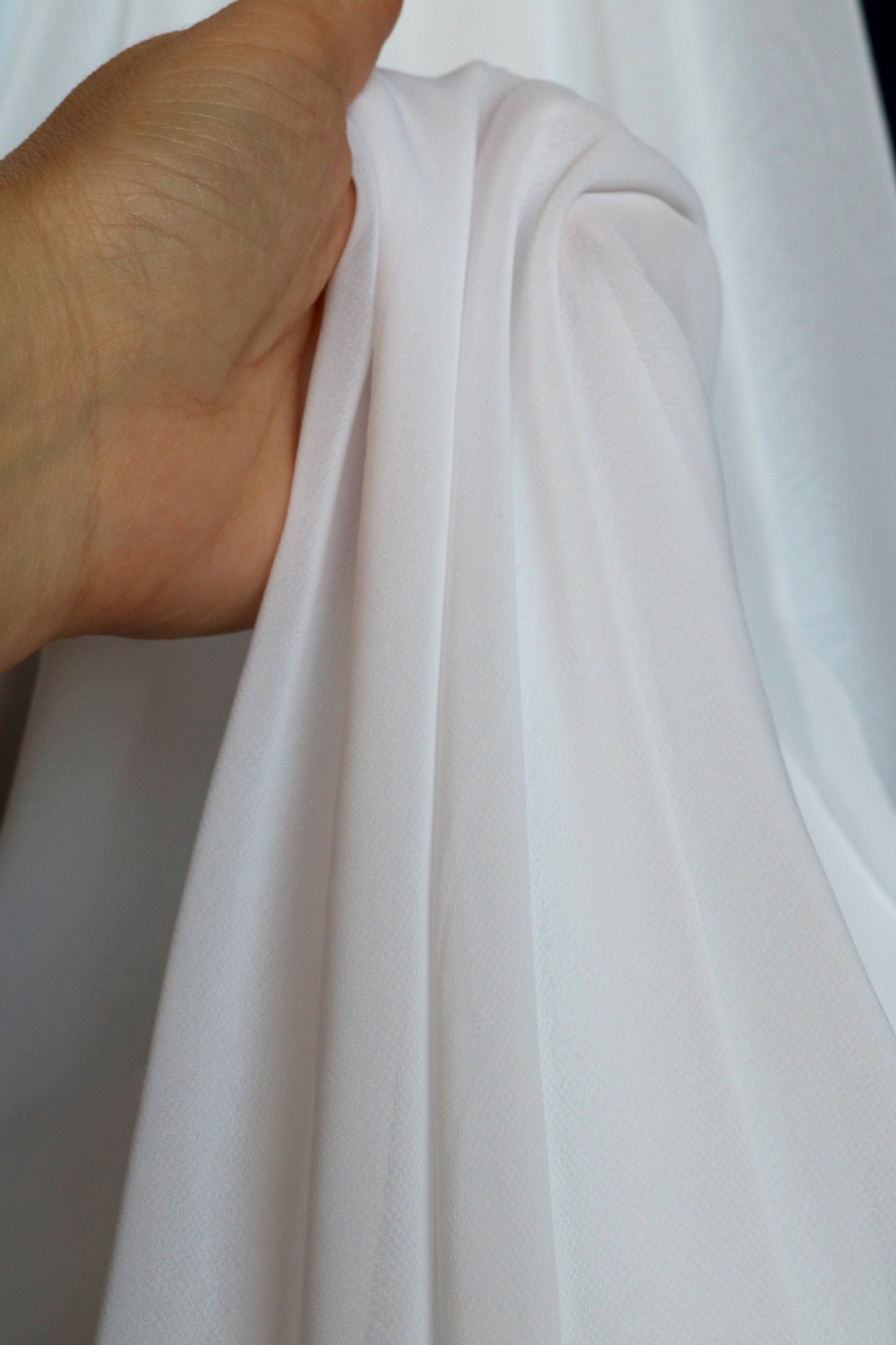 Hi-multi Chiffon Fabric, White Chiffon Fabric, Ivory Chiffon, Sheer ...