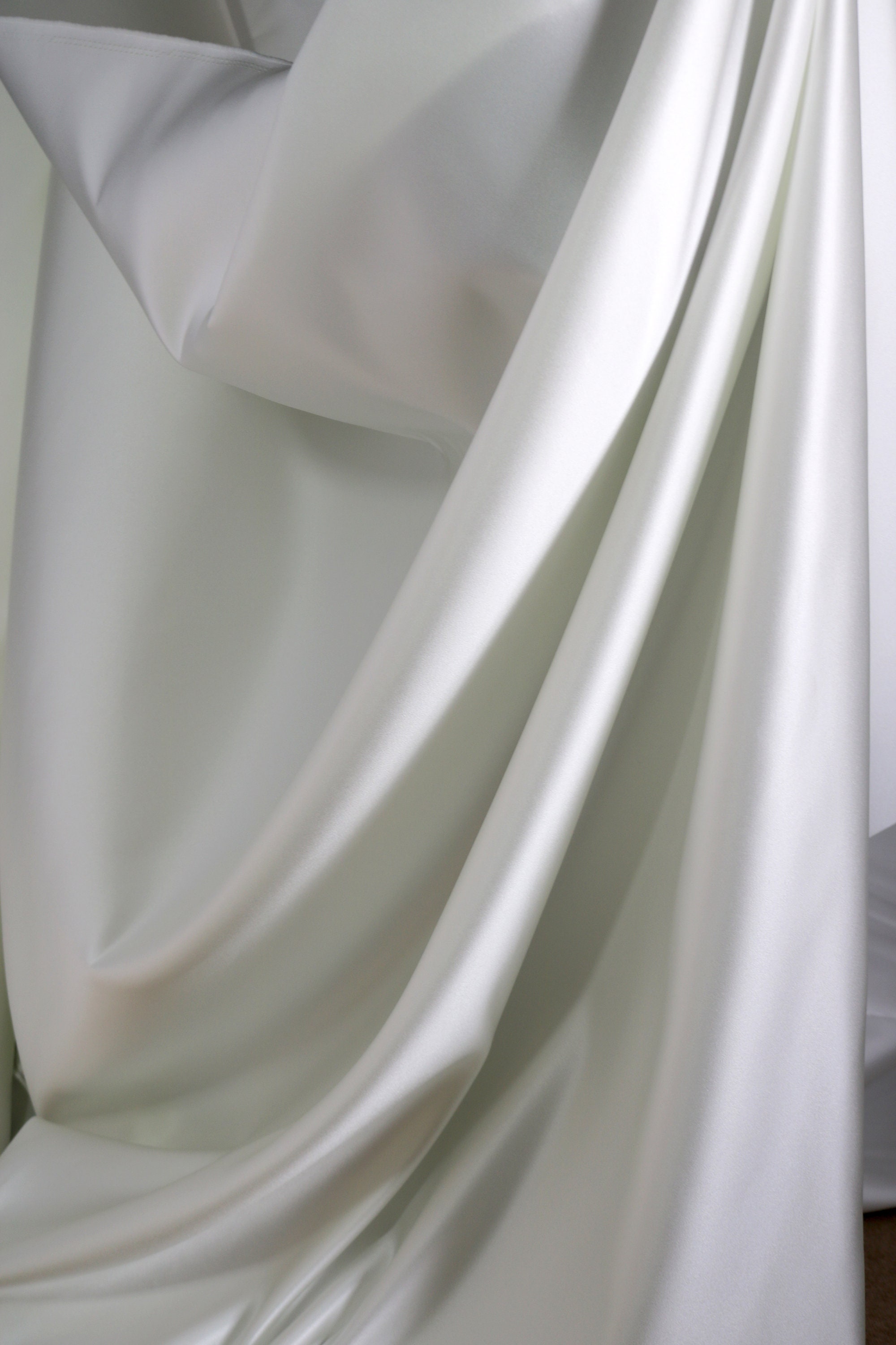 Ivory High Quality Matt Duchess Satin Fabric Classique | Etsy