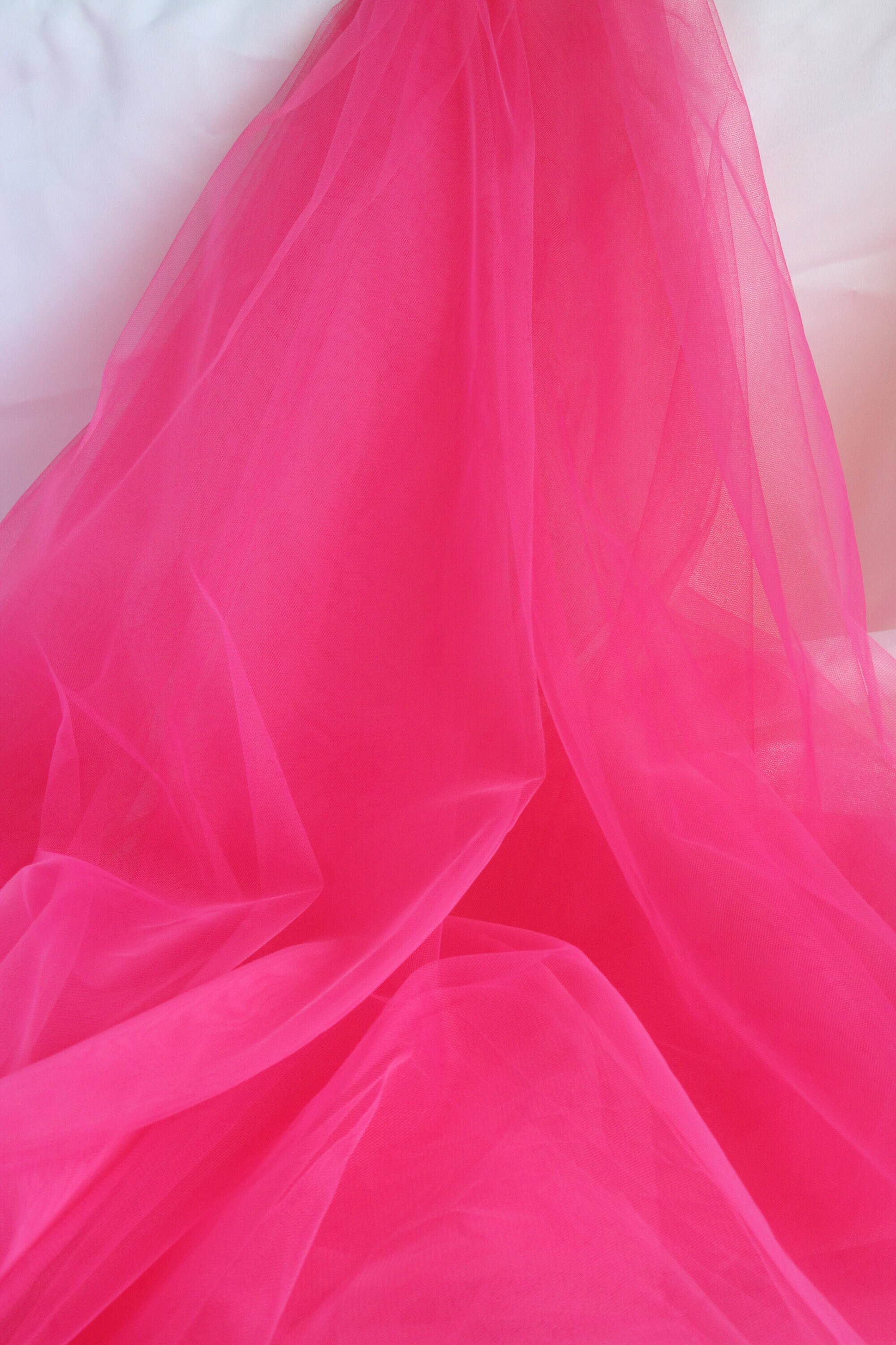 Hot Pink Soft Tulle Fabric 118 / 3m Wide Mesh Fabric | Etsy